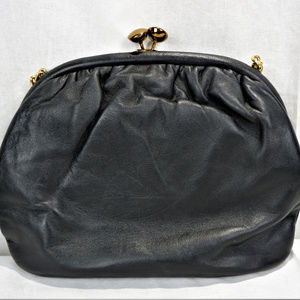 DOFAN | Bags | Vintage French Black Leather Dofan Leather Handbag ...